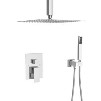 Ceiling Shower Set - 16 Inch Square Shower Set, Dual Shower Heads ...