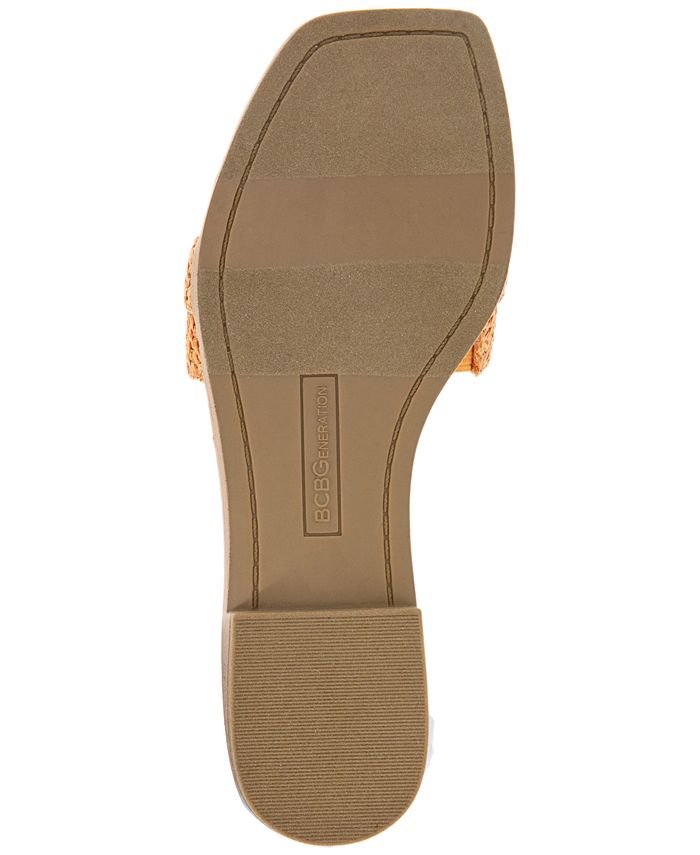 BCBGeneration Women's Lorma Raffia Slide Flat Sandals - Macy's