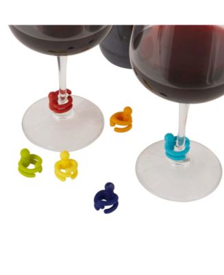 RSVP International Basic Silicone Stemware Drink Markers Set 6 Piece ...