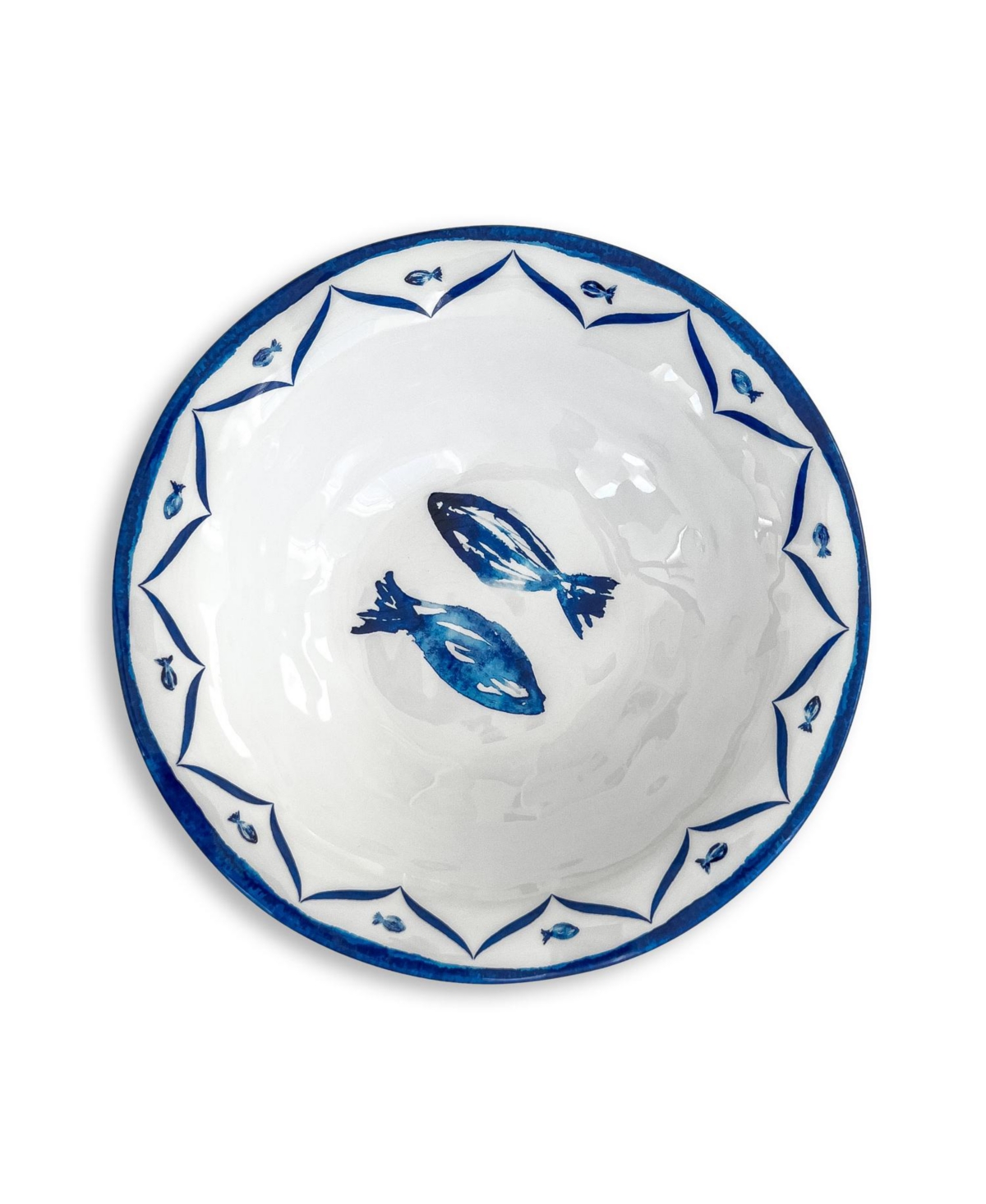 Click here for Q Squared Sardinia 12 Serving Bowl - White/Blue prices