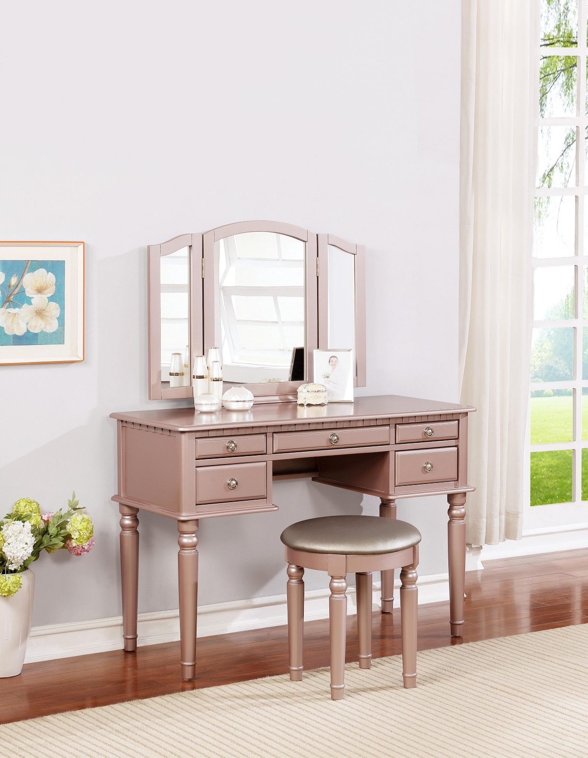 Click here for Streamdale Contemporary Vanity Set with Foldable M... prices
