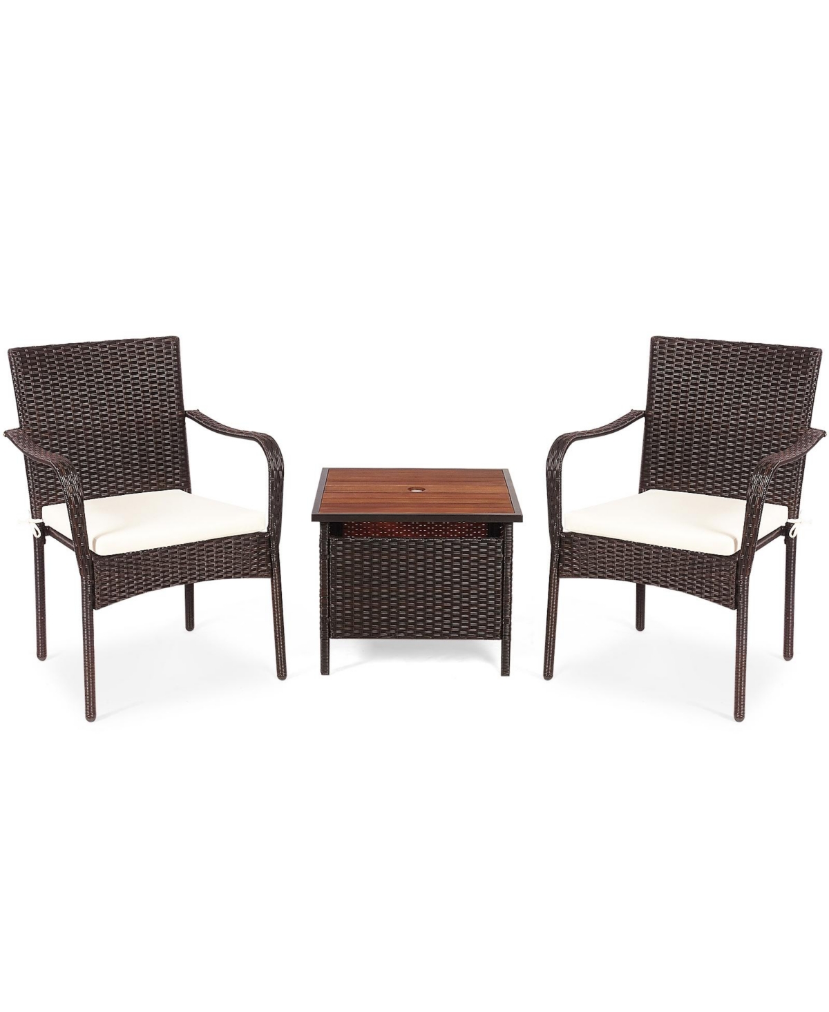 Click here for Slickblue 3 Pieces Patio Rattan Furniture Bistro S... prices