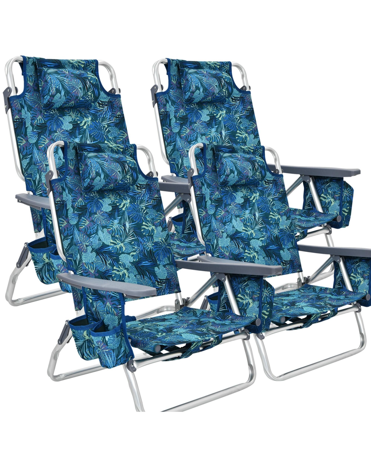 Click here for 4-Pack Folding Backpack Beach Chair 5-Position Out... prices