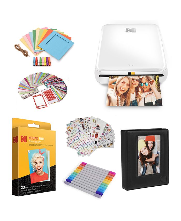 Kodak Step Instant Photo Printer 2x3" Starter Bundle with Bluetooth ...