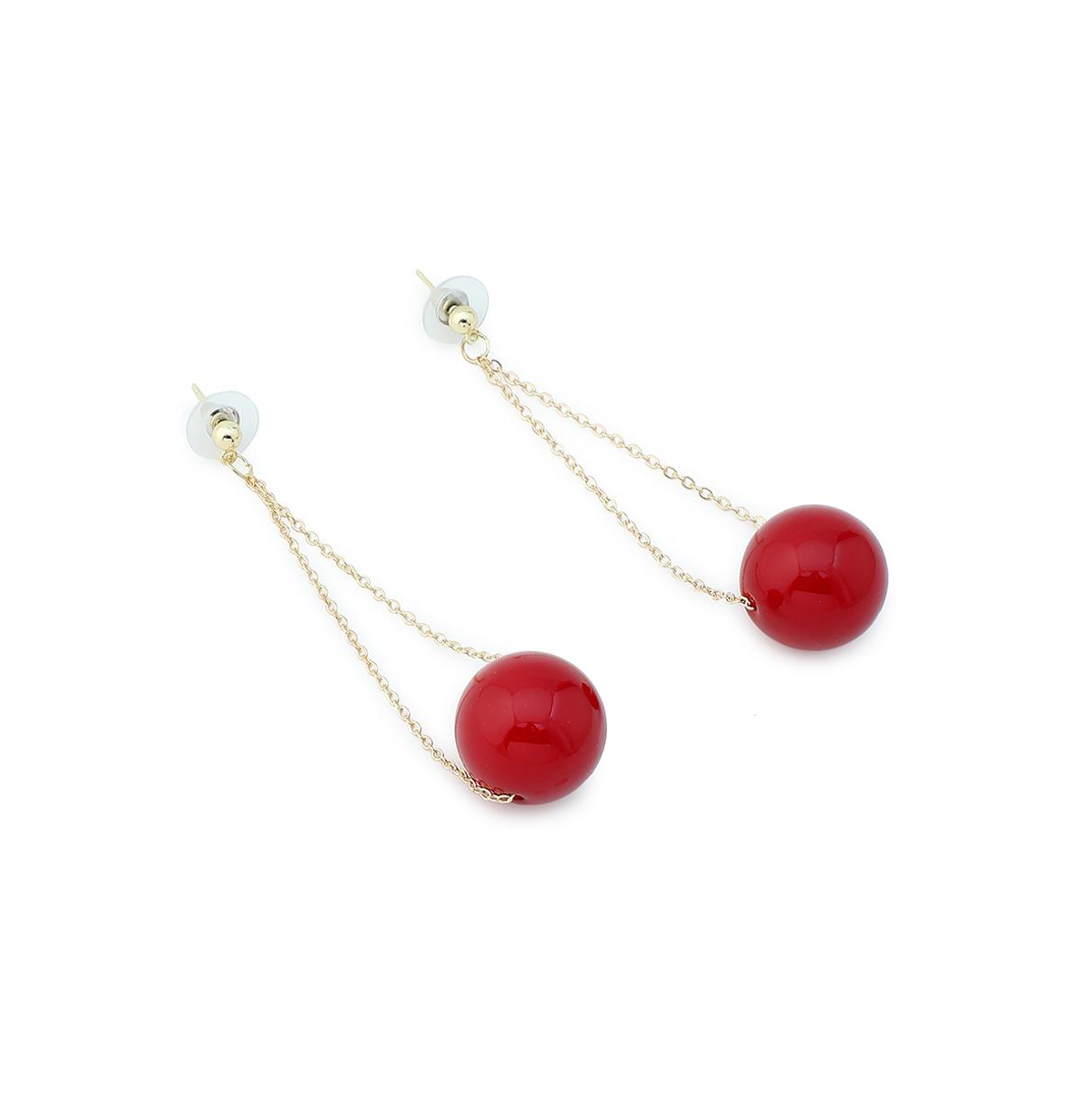 Click here for Sohi Womens Ball Drop Earrings - Red prices