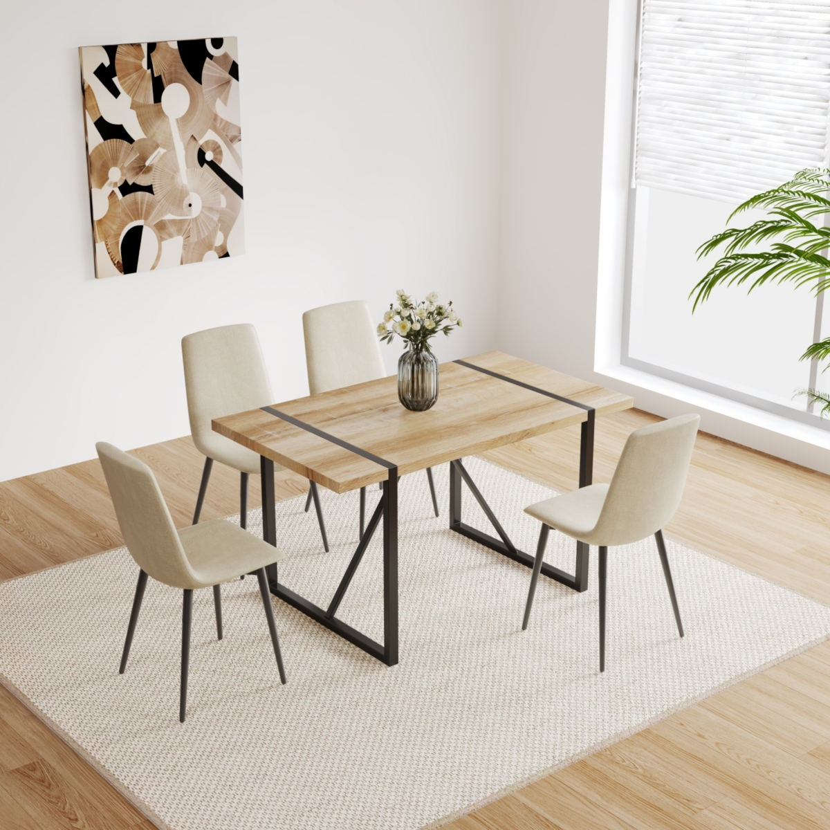 Click here for Streamdale Furniture Mdf Dining Table Set with Mod... prices