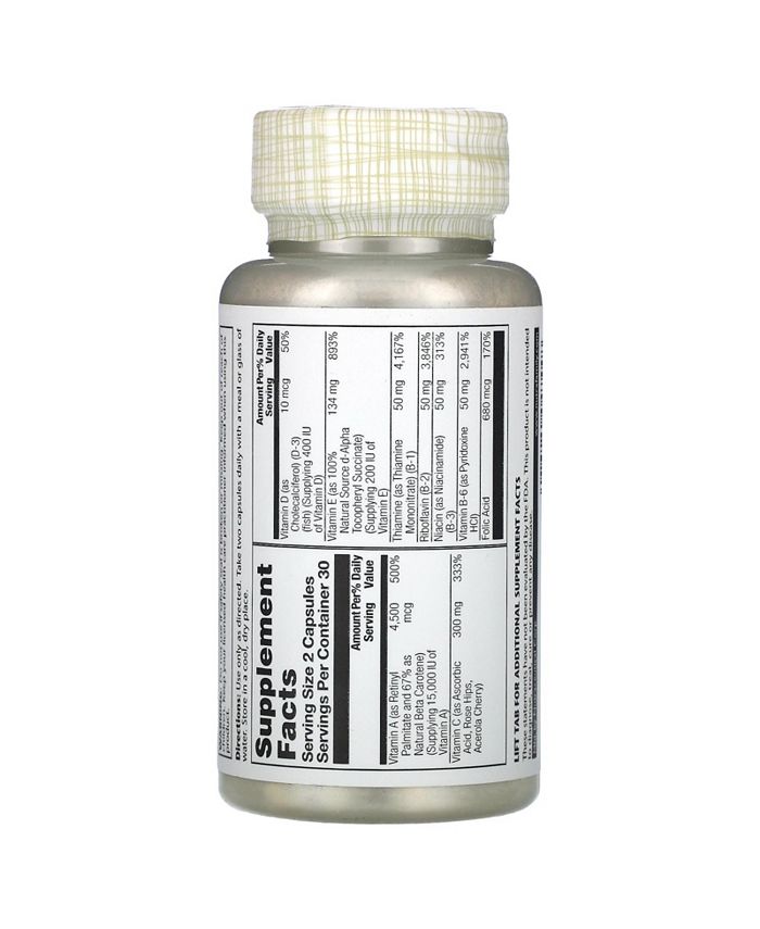 Solaray Twice Daily Multi Energy Multivitamin Iron Free - 60 Capsules ...