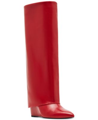 Madden Girl Evander Wide-Calf Fold-Over Cuffed Knee High Wedge Dress ...