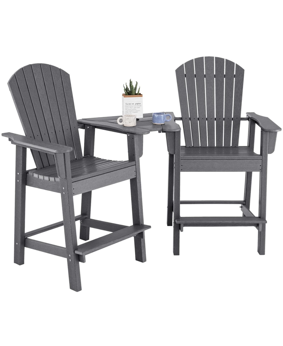 Click here for Vebreda 2 Pieces Hdpe Tall Adirondack Chair with M... prices