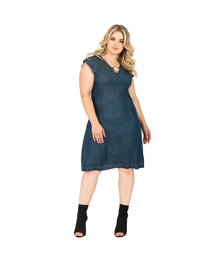 Standards & Practices Plus Size Cap Sleeve Tencel Sheath Dress - Macy's