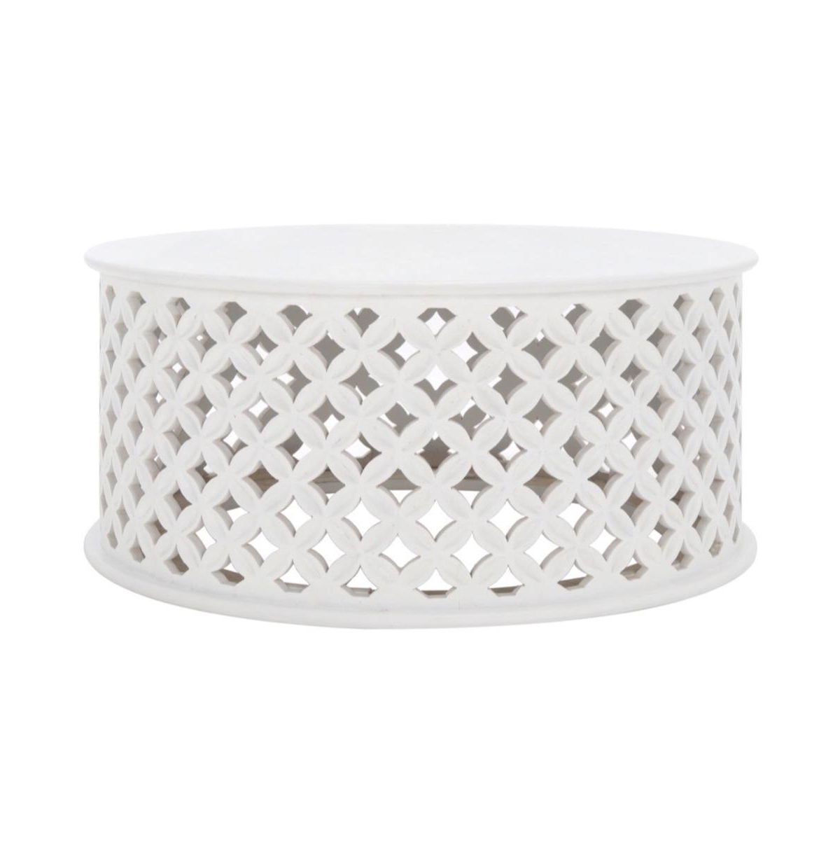 Click here for Kaydix Round Coffee Table - White wash prices