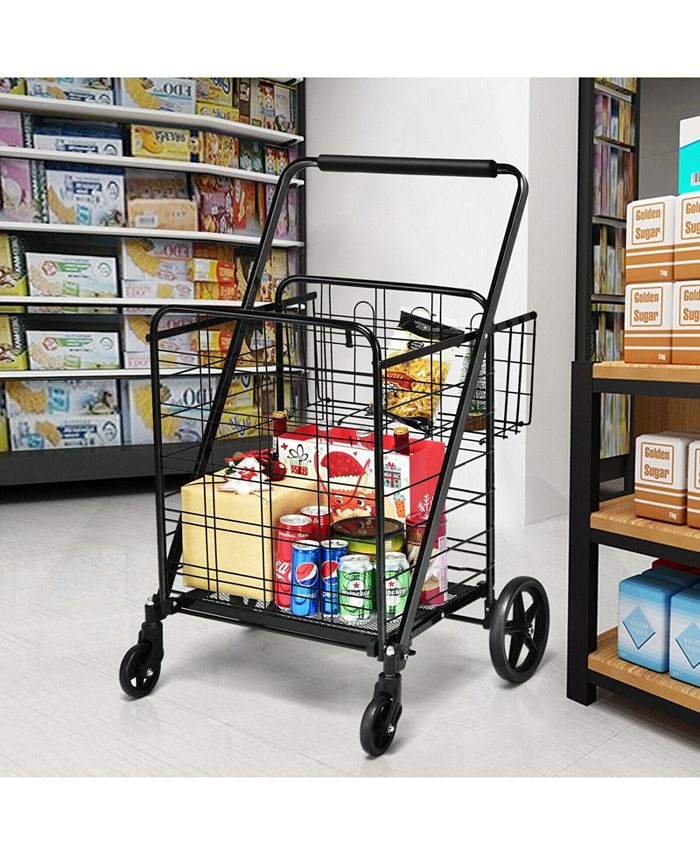 SUGIFT Heavy Duty Folding Utility Shopping Double Cart - Macy's