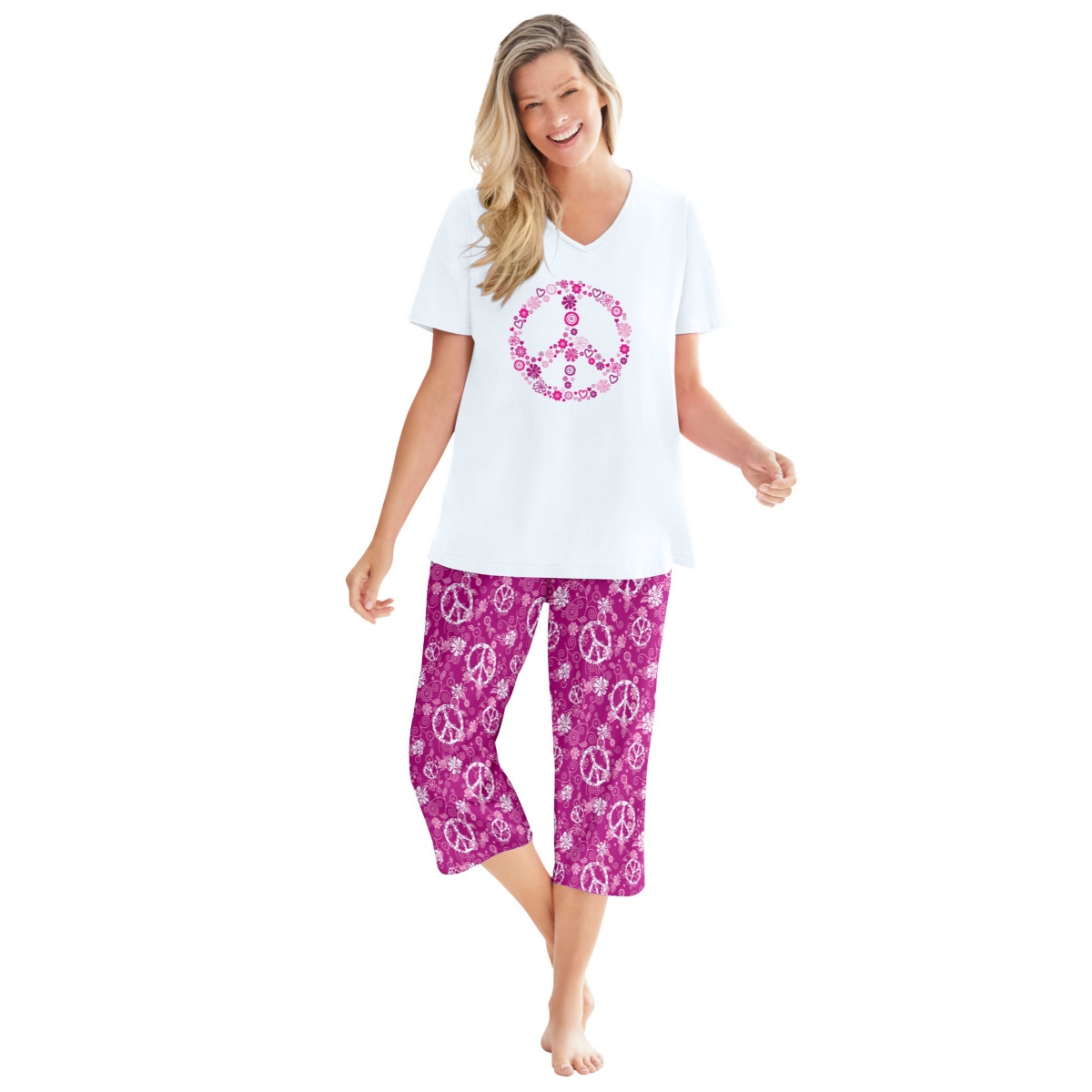 Click here for Dreams & Co. Womens 2-Piece Capri Pj Set - Raspber... prices