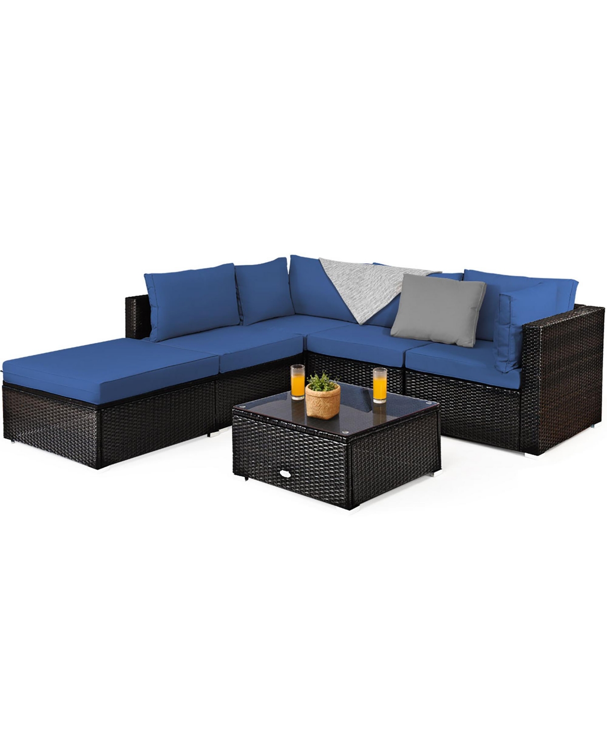 Click here for 6PCS Outdoor Patio Rattan Furniture Set Cushioned... prices
