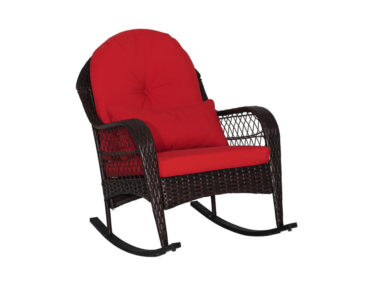 Click here for Slickblue Patio Rattan Rocking Chair with Seat Bac... prices