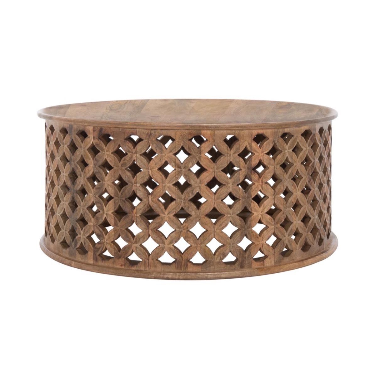 Click here for Kaydix Round Coffee Table - Burnt natural prices