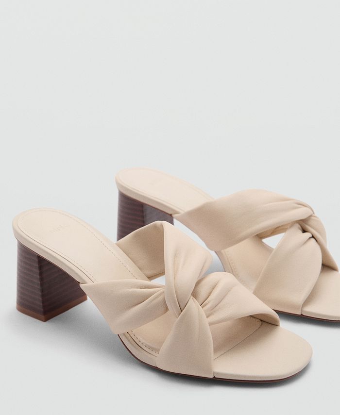 MANGO Women's Knot Leather Sandals - Macy's
