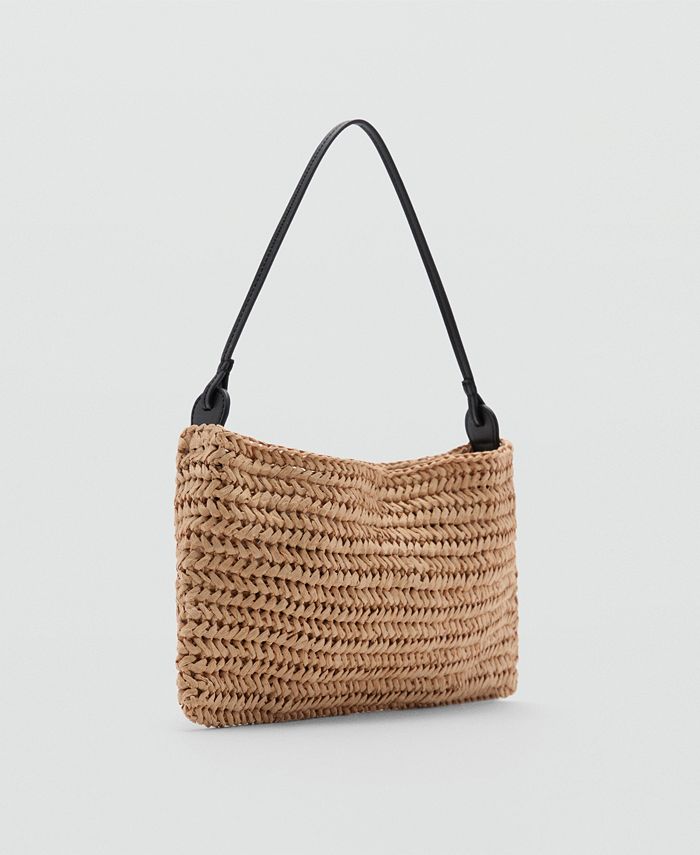 MANGO Women's Natural Fiber Shoulder Bag - Macy's