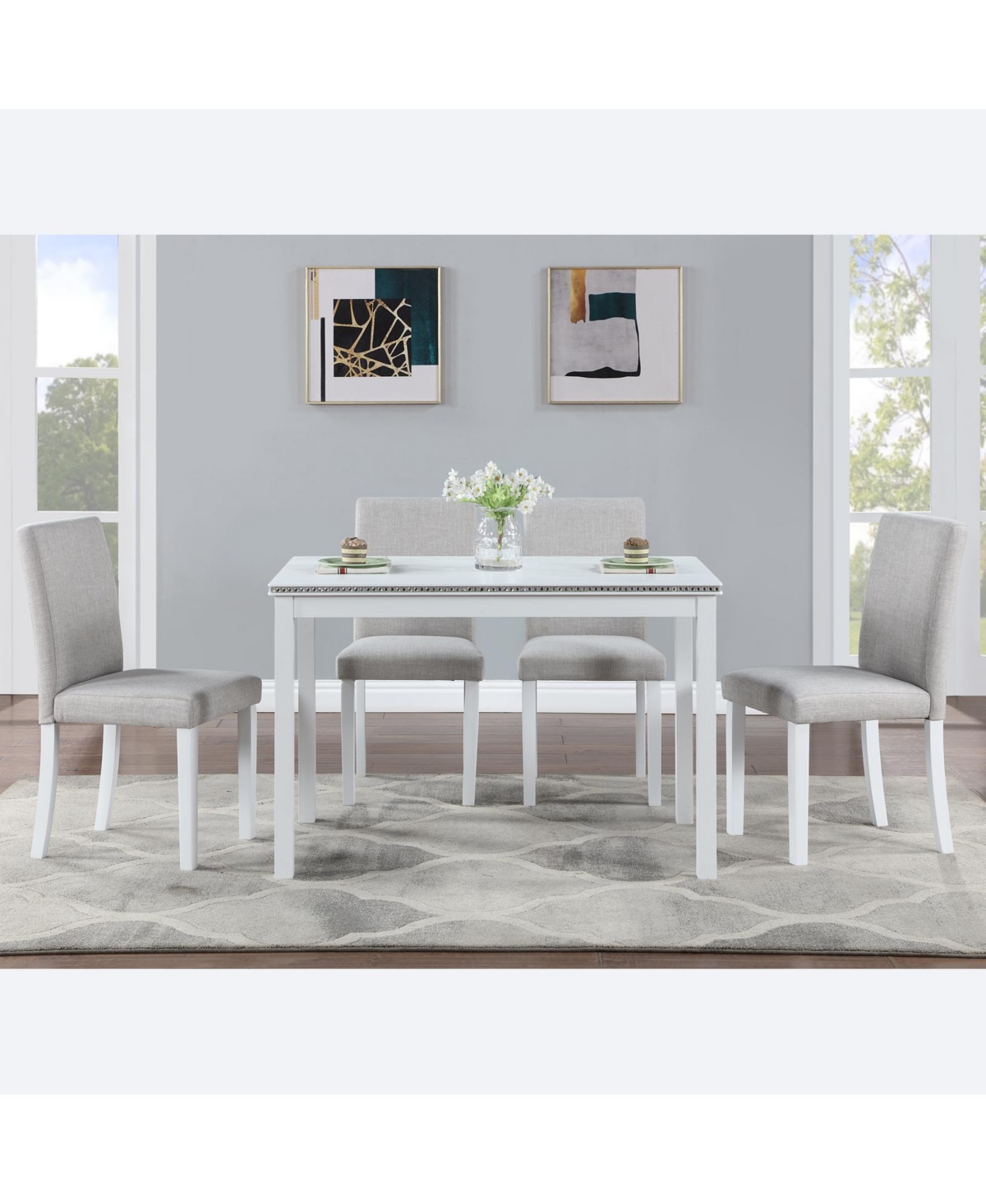 Click here for Streamdale Luxurious 5-Pc Dining Set with Crystals... prices