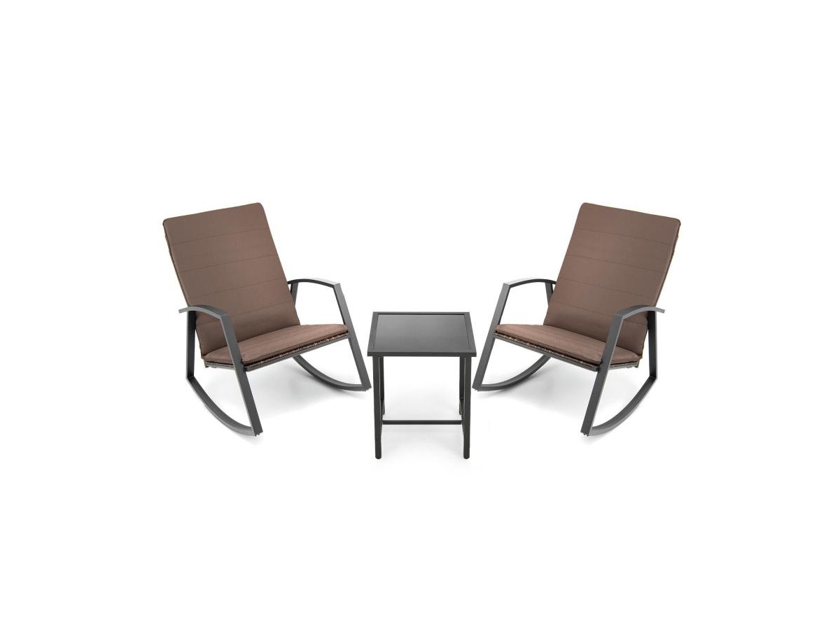 Click here for Slickblue 3 Pieces Patio Rattan Rocking Furniture... prices