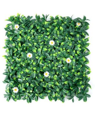 Slickblue 12 Pcs 20 x 20inch Artificial Daisy Hedge Plant Privacy Fence ...