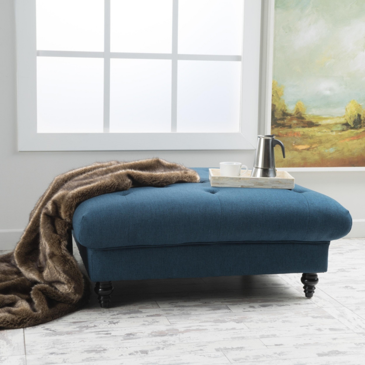 Click here for Streamdale Plush and Versatile Velvet Ottoman with... prices
