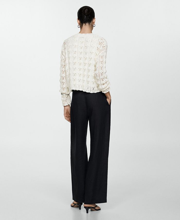 MANGO Women's Crochet Knit Cardigan - Macy's