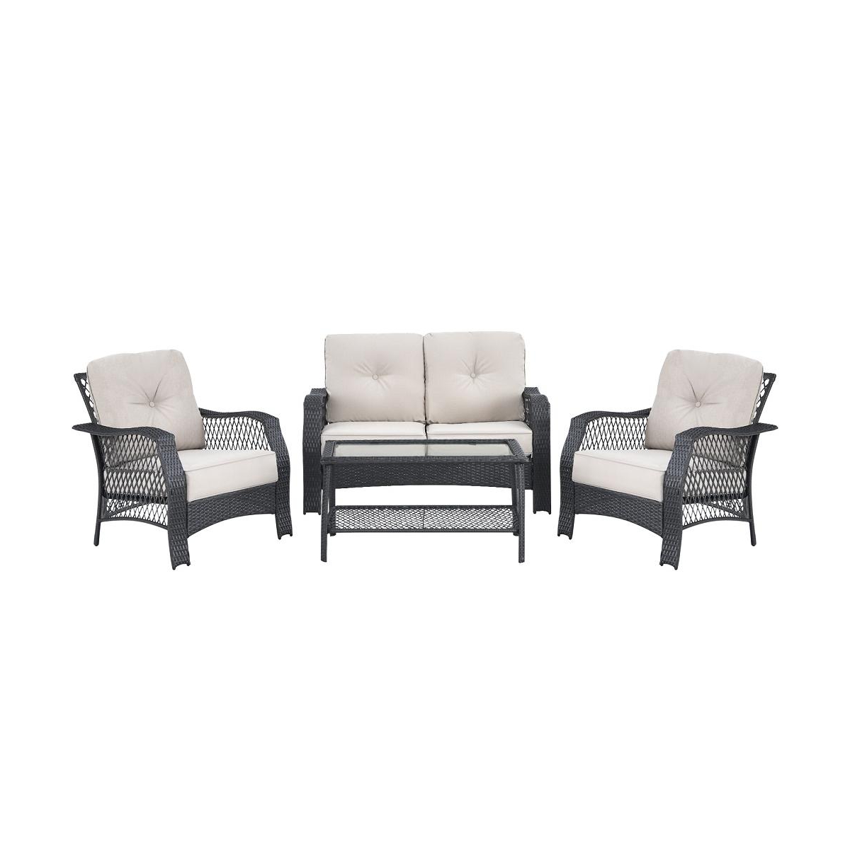 Click here for Slickblue 4 Pieces Patio Wicker Furniture Set Love... prices