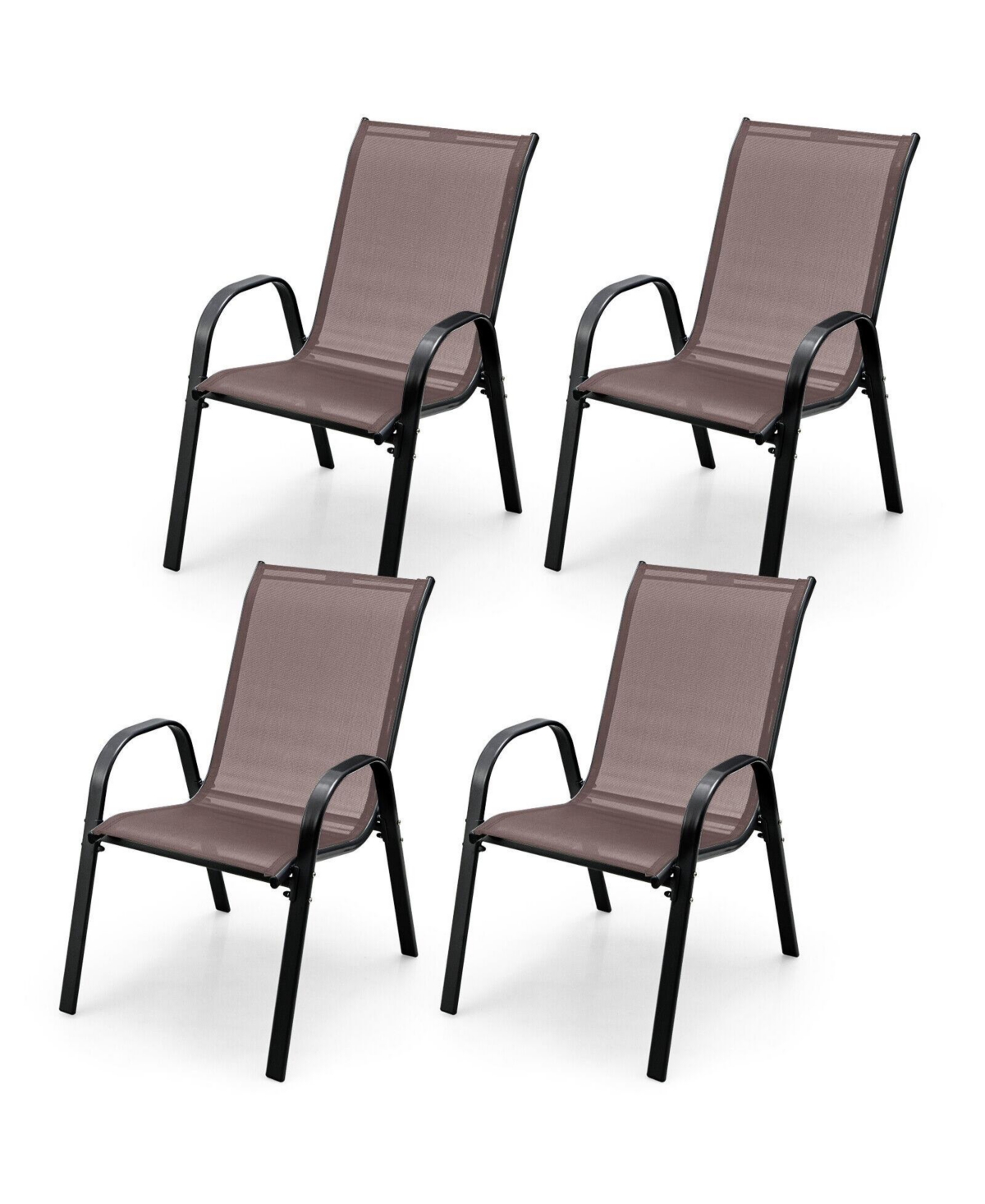 Click here for Slickblue 4 Pieces Stackable Patio Dining Chairs S... prices