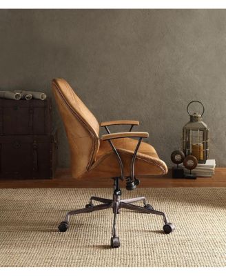 Simplie Fun Hamilton Office Chair in Coffee Top Grain Leather - Macy's