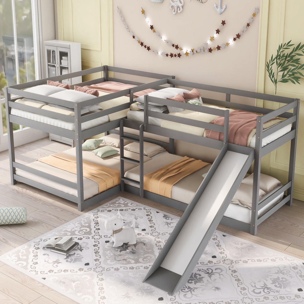 Click here for Streamdale Full And Twin Size L-Shaped Bunk Bed Wi... prices