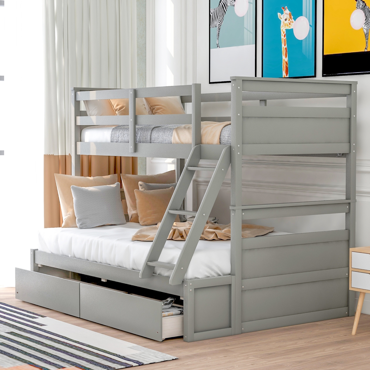 Click here for Streamdale Twin Over Full Bunk Bed With Storage -... prices