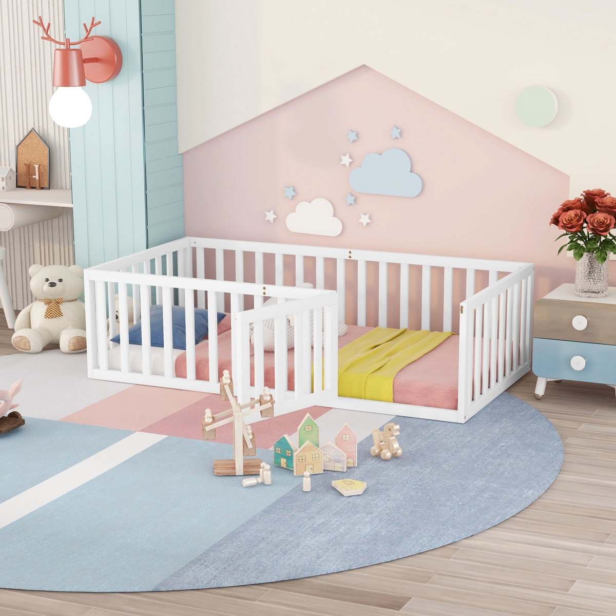Click here for Streamdale Twin Size Wood Daybed Frame With Fence... prices