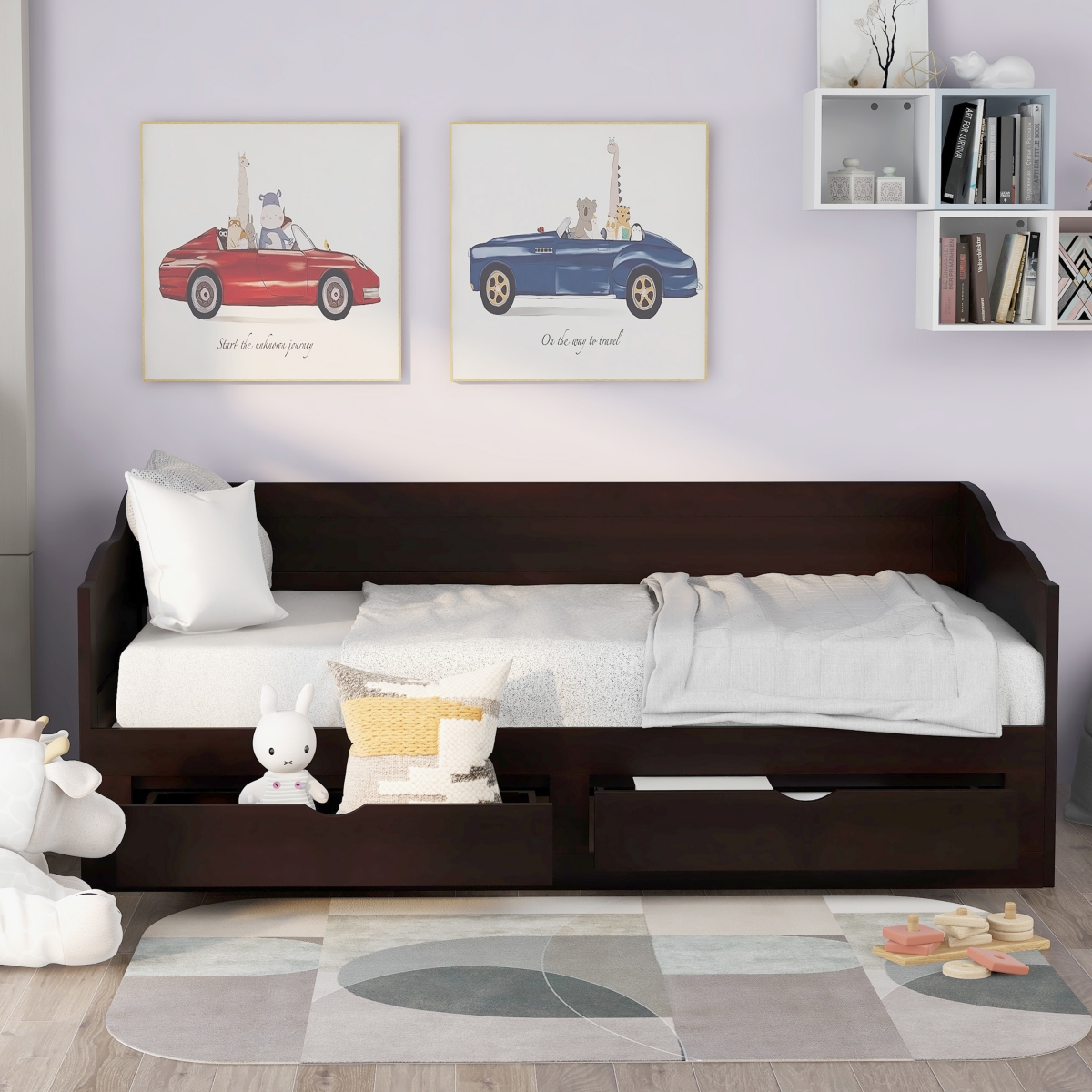 Click here for Streamdale 3-in-1 Wooden Daybed with Trundle and D... prices
