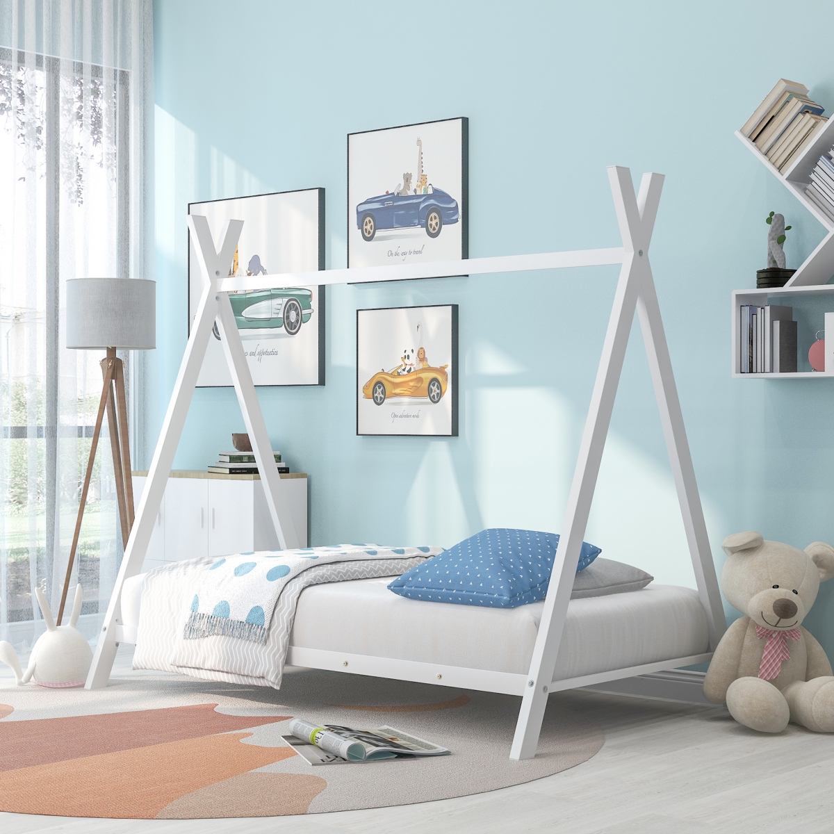 Click here for Streamdale Metal Twin Tent House Bed Frame - White prices