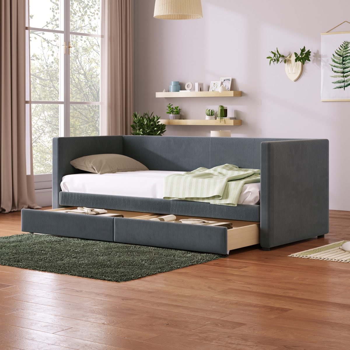 Click here for Streamdale Twin Size Corduroy Daybed With Two Draw... prices