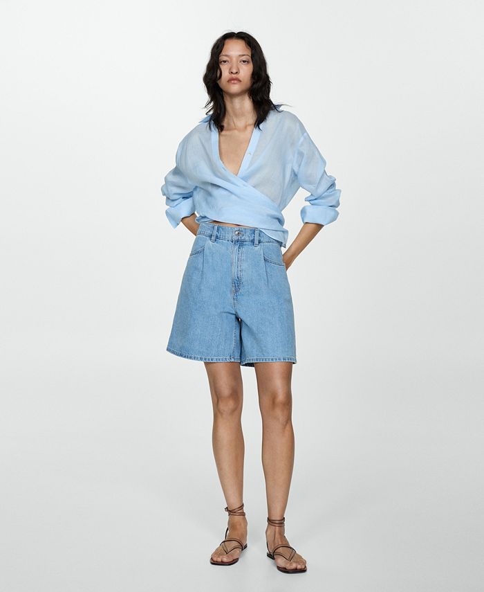 MANGO Women's Straight Denim Shorts - Macy's