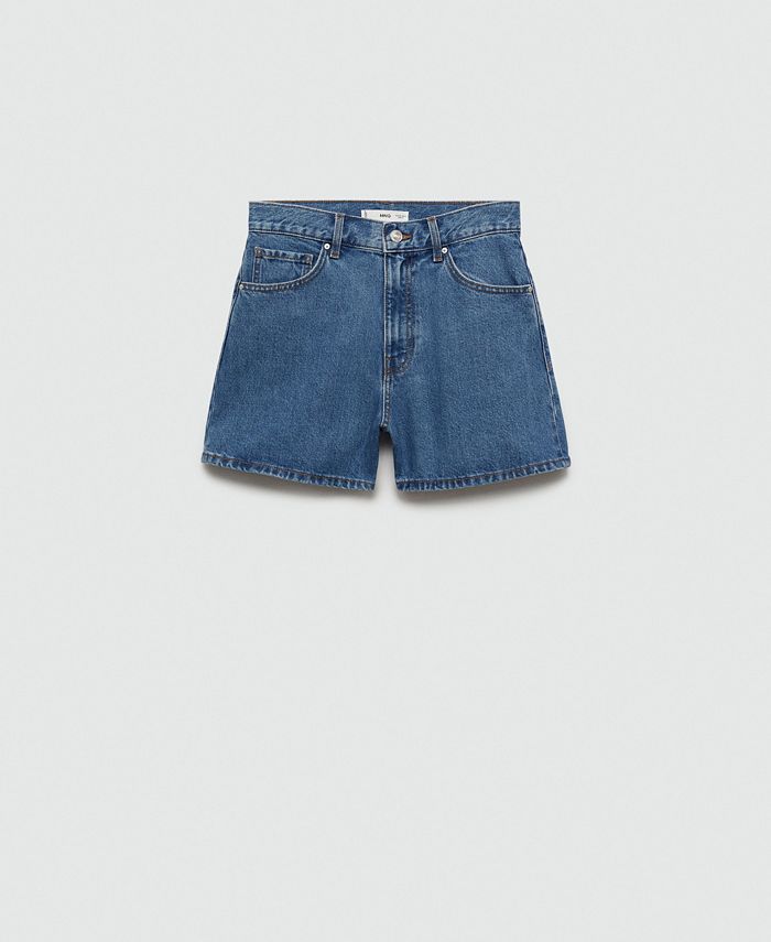 MANGO Women's High-Rise Denim Shorts - Macy's