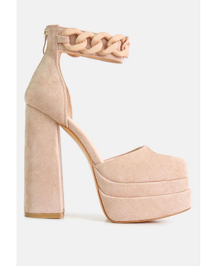 London Rag Golden Hour Showstopper Chain Embellished High Platform ...