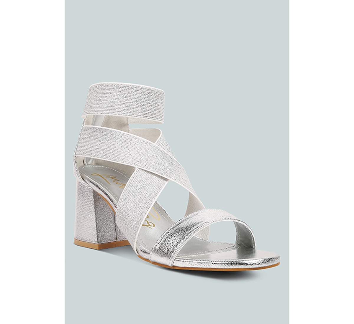 Click here for huskies metallic faux leather block heel sandals -... prices