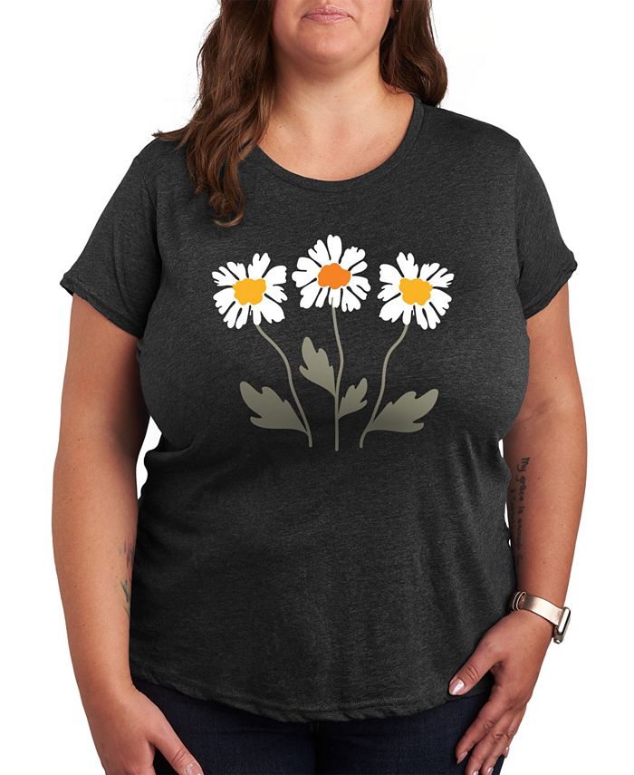 Hybrid Apparel Retro Daisies Plus Size Graphic T-Shirt - Macy's