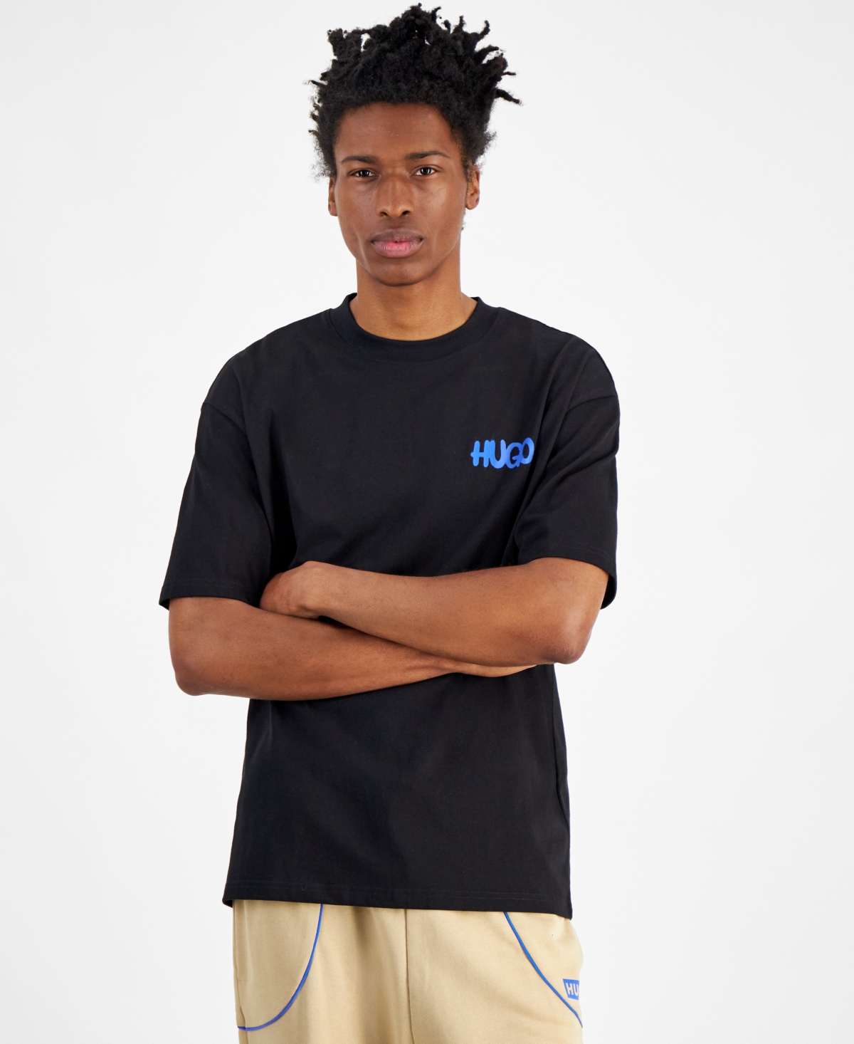 Click here for Hugo by Hugo Boss Mens Loose-Fit Graphic T-Shirt -... prices