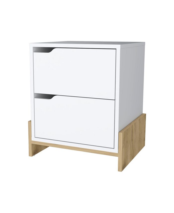FM FURNITURE Lovell Nightstand with Sturdy Base and 2-Drawers - Macy's