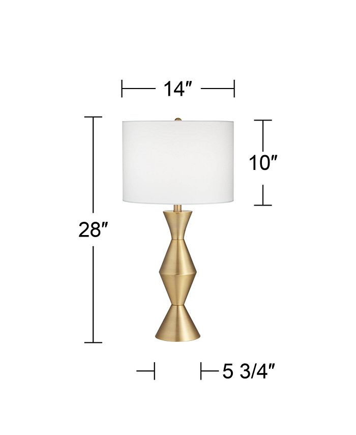 360 Lighting Elka Modern Glam Luxury Table Lamp 28" Tall Brass Golden ...