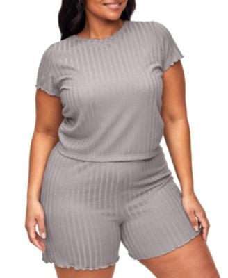 Adore Me Plus Size Lilliana T-Shirt & Shorts Set - Macy's
