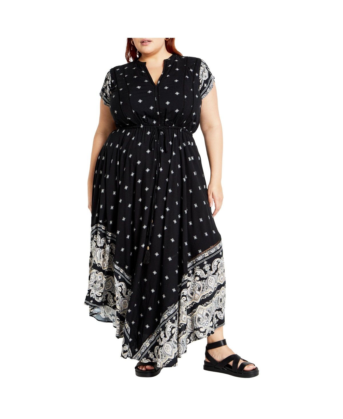 Click here for City Chic Plus Size Sky Maxi Dress - Blk wild love prices