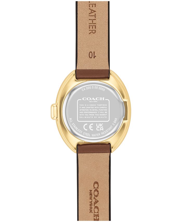 COACH Women's Saddle Sammy Leather Watch 22.5mm - Macy's