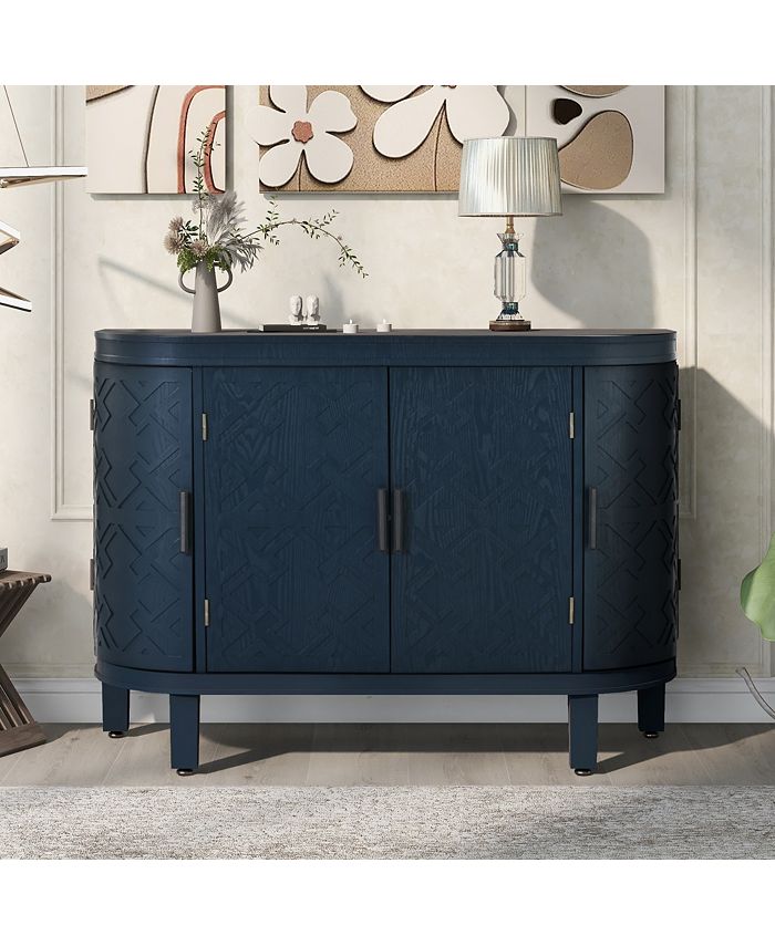 Simplie Fun Patterned Wooden Sideboard for Hallway, Living Room - Macy's