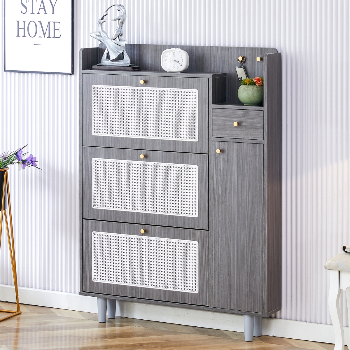 Click here for Streamdale Elegant Vine Shaped Shoe Cabinet Retro... prices