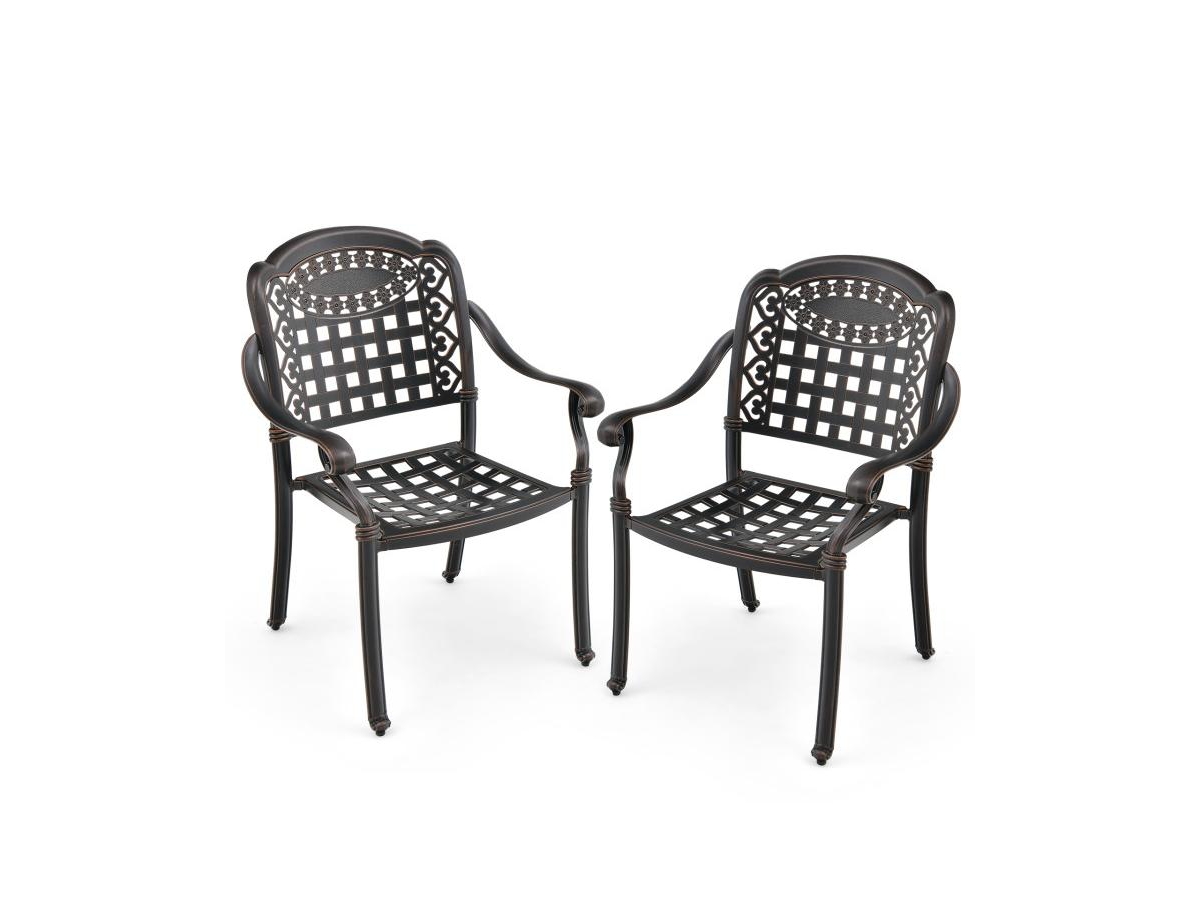 Click here for Slickblue Set of 2 Cast Aluminum Patio Chairs with... prices